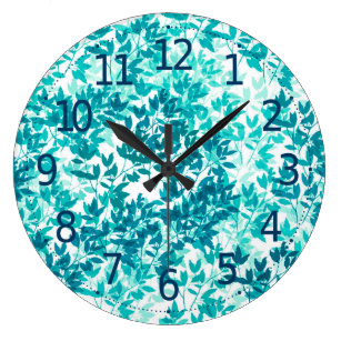 Teal Watercolor Wall Clocks | Zazzle UK