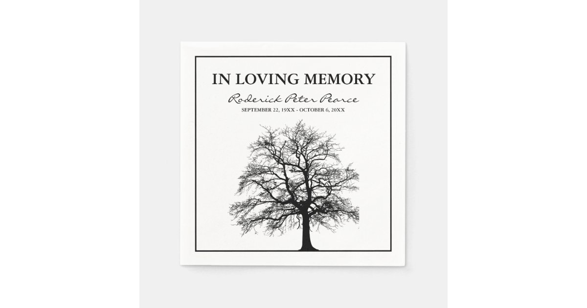 Elegant Tree | In loving Memory Funeral Napkin | Zazzle