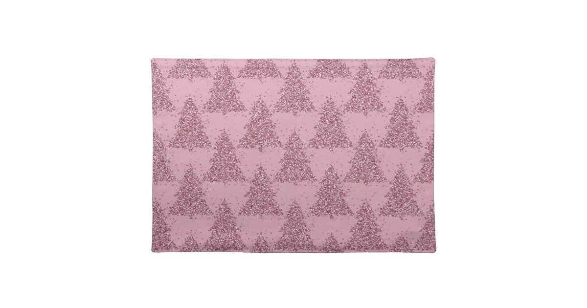 Elegant Tree Pattern | Dusty Mauve Pink Christmas Placemat | Zazzle