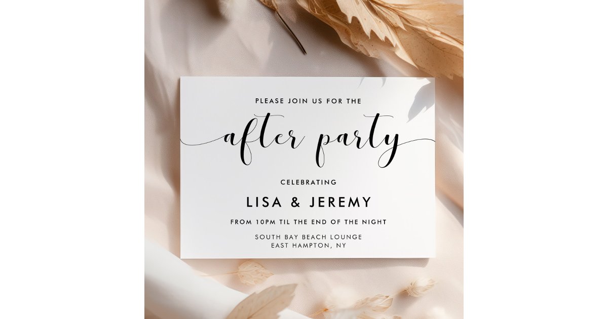 Elegant wedding after party invitation | Zazzle