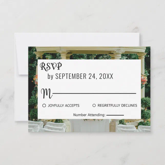 Elegant wedding ceremony summer floral wedding RSV RSVP Card | Zazzle