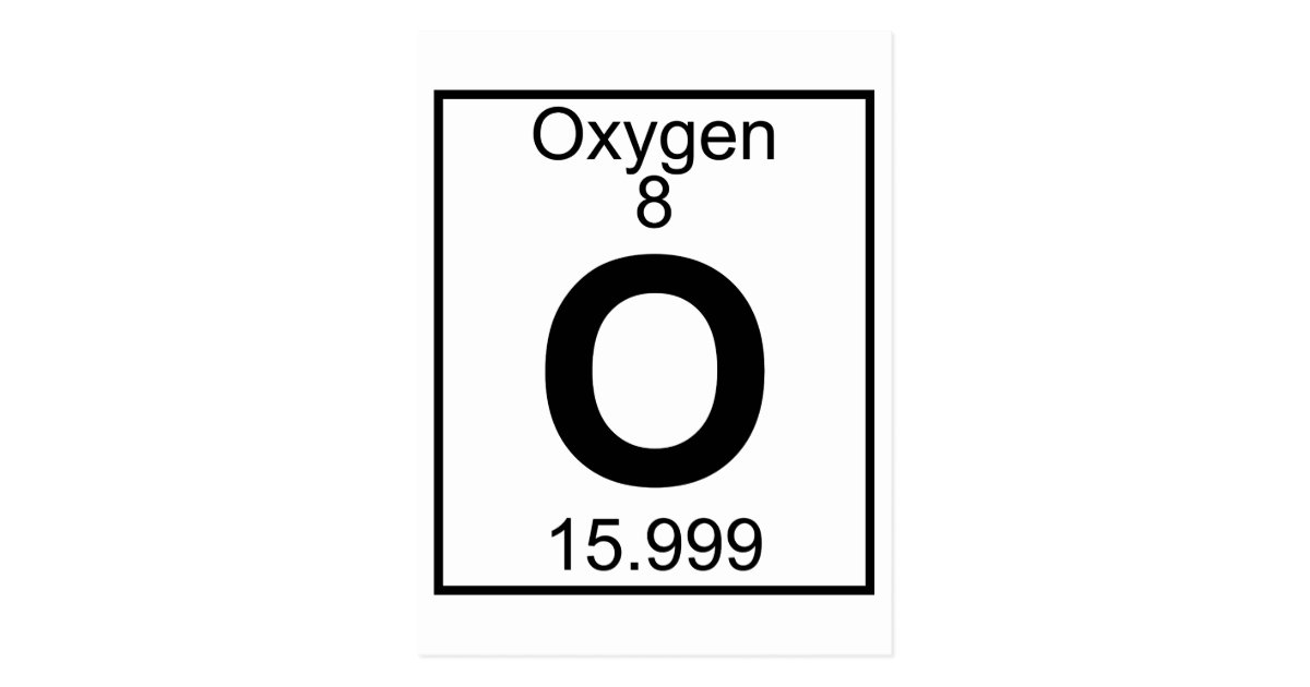 Element 008 - O - Oxygen (Full) Postcard | Zazzle.co.uk