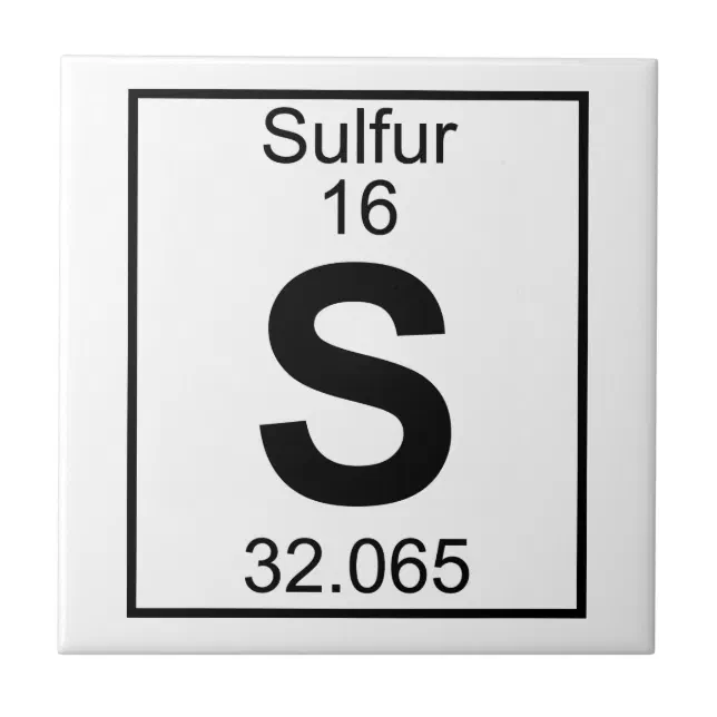 Element 016 - S - Sulphur (Full) Tile | Zazzle