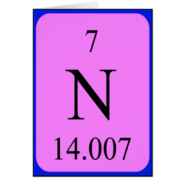 Element 7 card - Nitrogen | Zazzle
