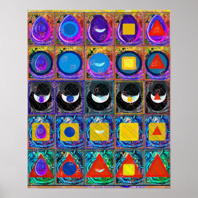 Elemental Symbols Pattern Meditation Aid Tattva Poster | Zazzle
