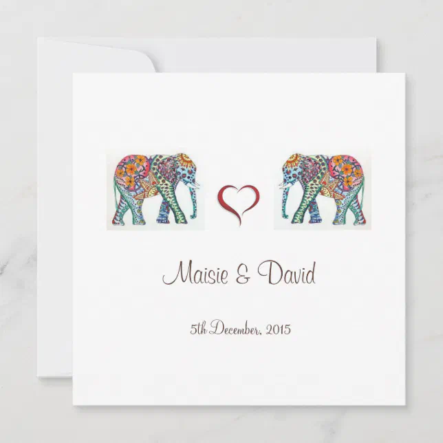 Elephant Wedding Invitation | Zazzle