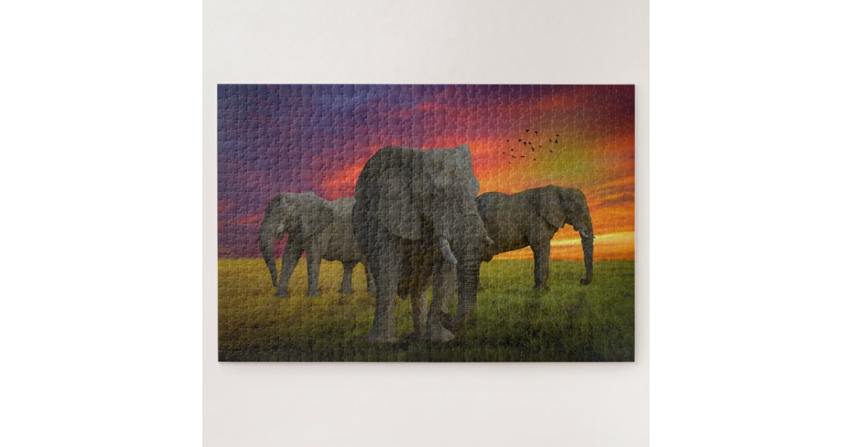 Elephants Jigsaw Puzzle | Zazzle