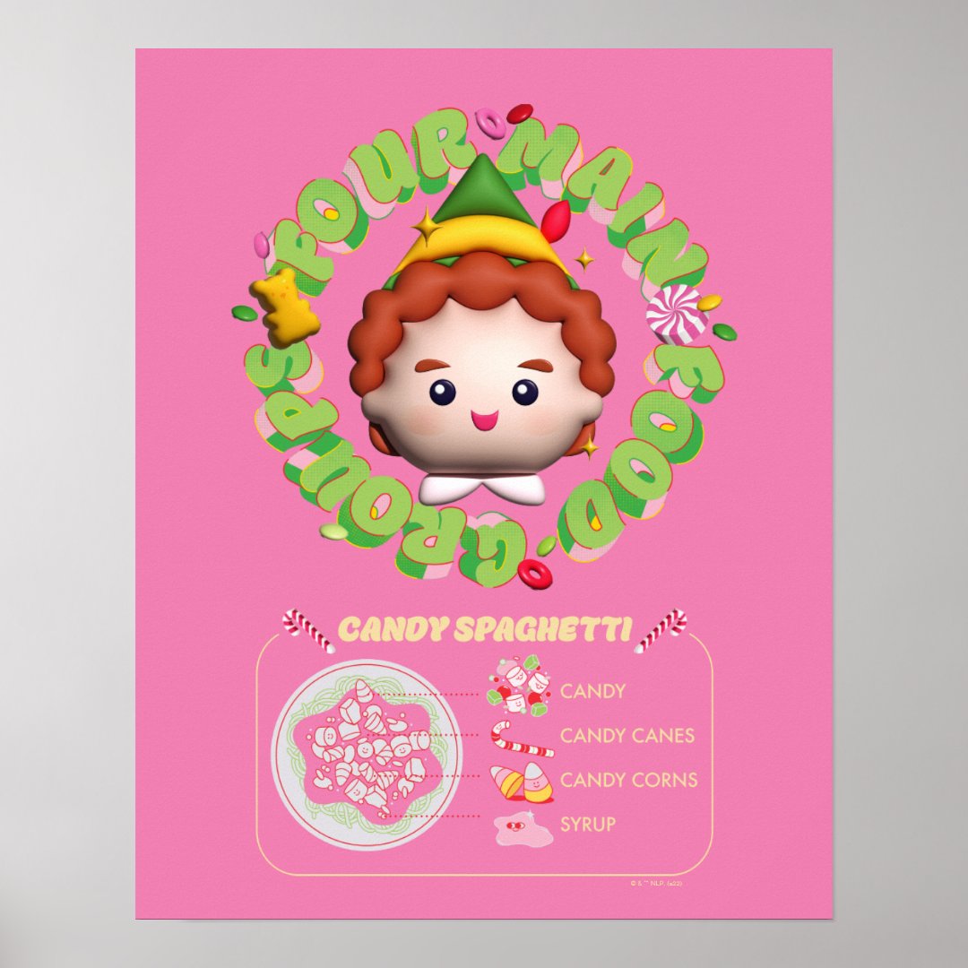 Elf The Movie Four Main Food Groups Poster Zazzle