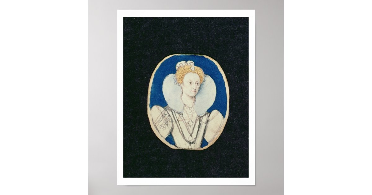 Elizabeth I, miniature portrait, (unfinished) Poster | Zazzle