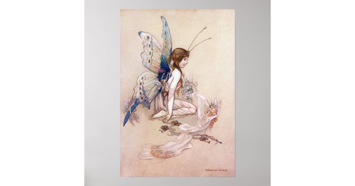 Ellie Gets Her Wings by Warwick Goble Poster | Zazzle