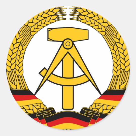 Emblem der DDR - National Emblem of the GDR Classic Round Sticker ...