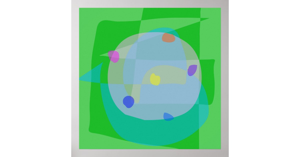 Emerald Circular Pattern with Leafy Foliage Poster | Zazzle