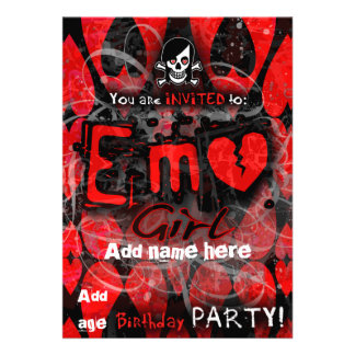 Emo Party Invitations, 86 Emo Party Invites & Announcements - Zazzle UK