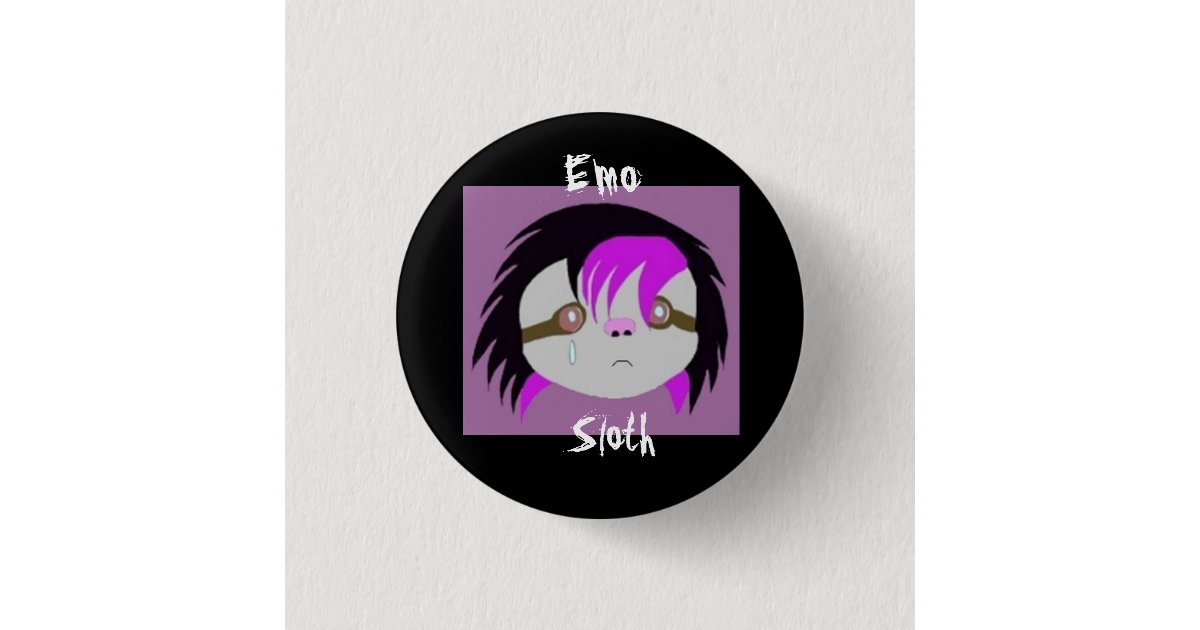 Emo Sloth Button | Zazzle