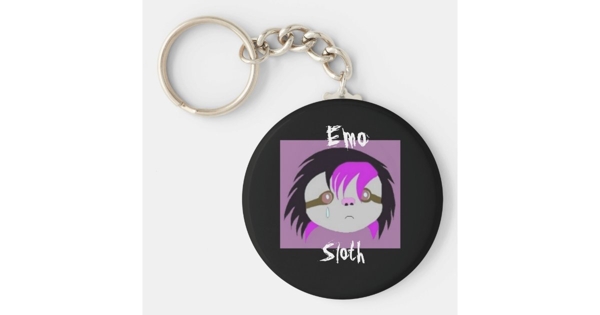 Emo Sloth Keychain | Zazzle