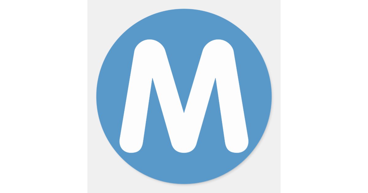 Emoji Twitter - Letter M Classic Round Sticker | Zazzle