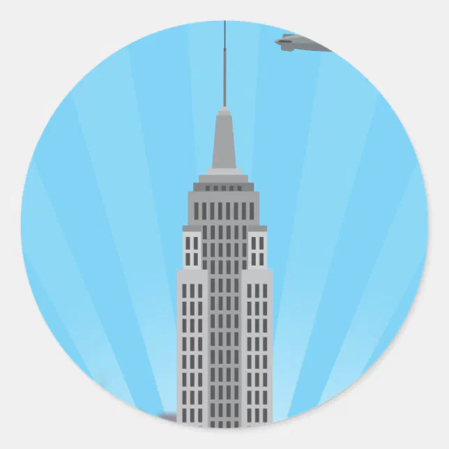 Empire State Building (Simple History) Classic Round Sticker | Zazzle