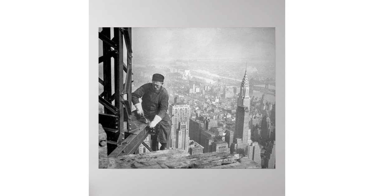 Empire State Steelworker, 1936. Vintage Photo Poster | Zazzle