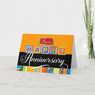 3 Year Anniversary Cards | Zazzle.co.uk