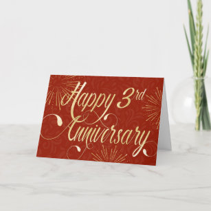 3 Year Anniversary Cards | Zazzle.co.uk