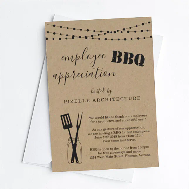 Employee Appreciation Business BBQ Party Invitation | Zazzle