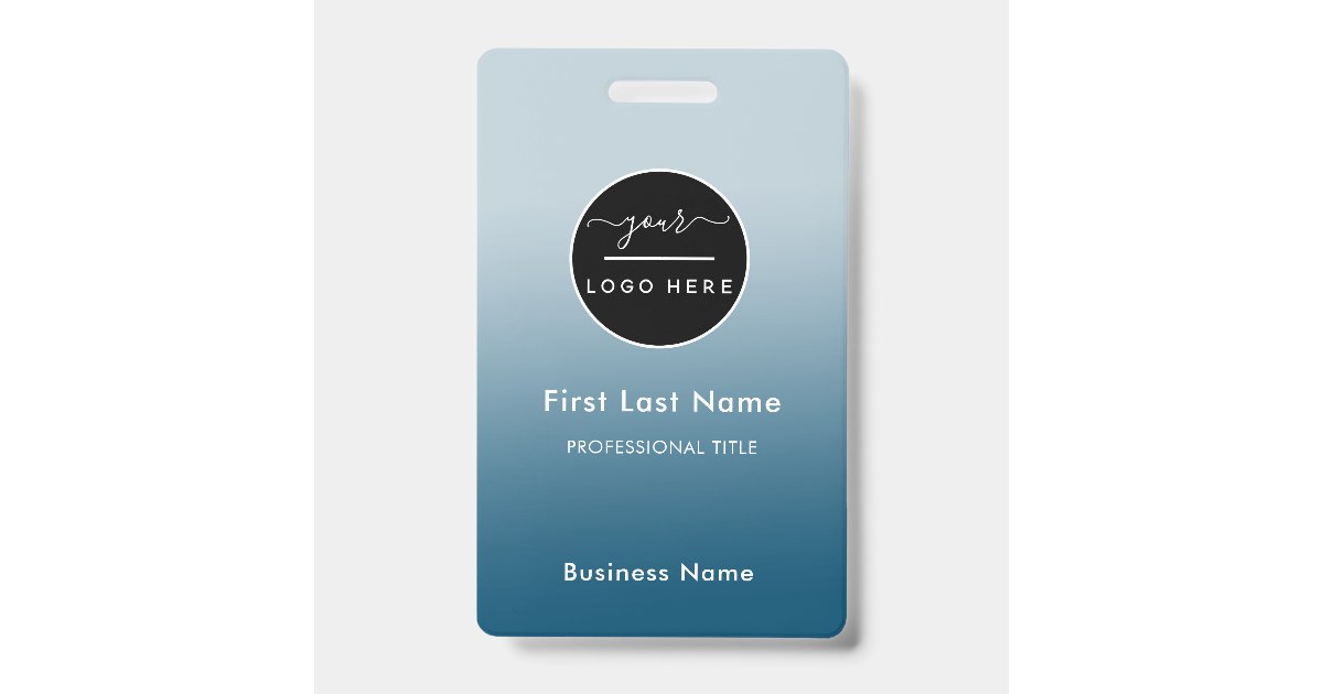 Employee Name Badge Custom Business Logo Staff Tag ID Badge | Zazzle