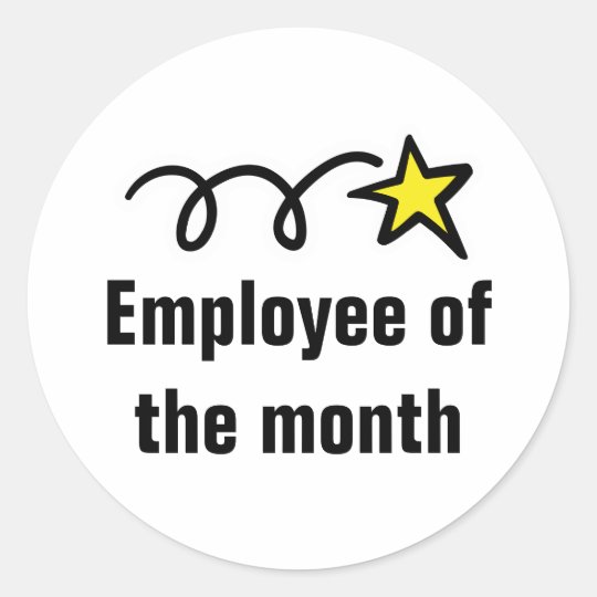 Employee of the month worker appreciation stickers | Zazzle.co.uk