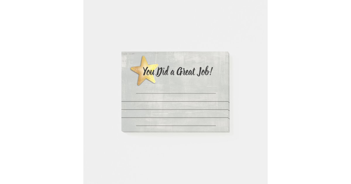 Employee recognition award great job post-it notes | Zazzle