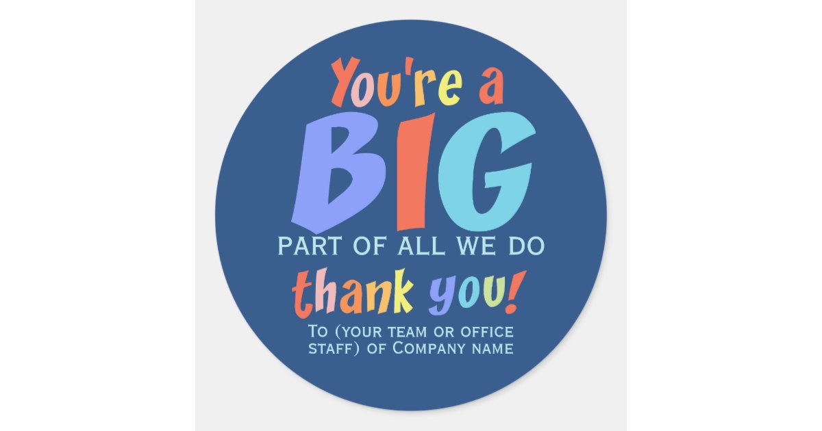 Employee Team Thank You Company Classic Round Sticker | Zazzle