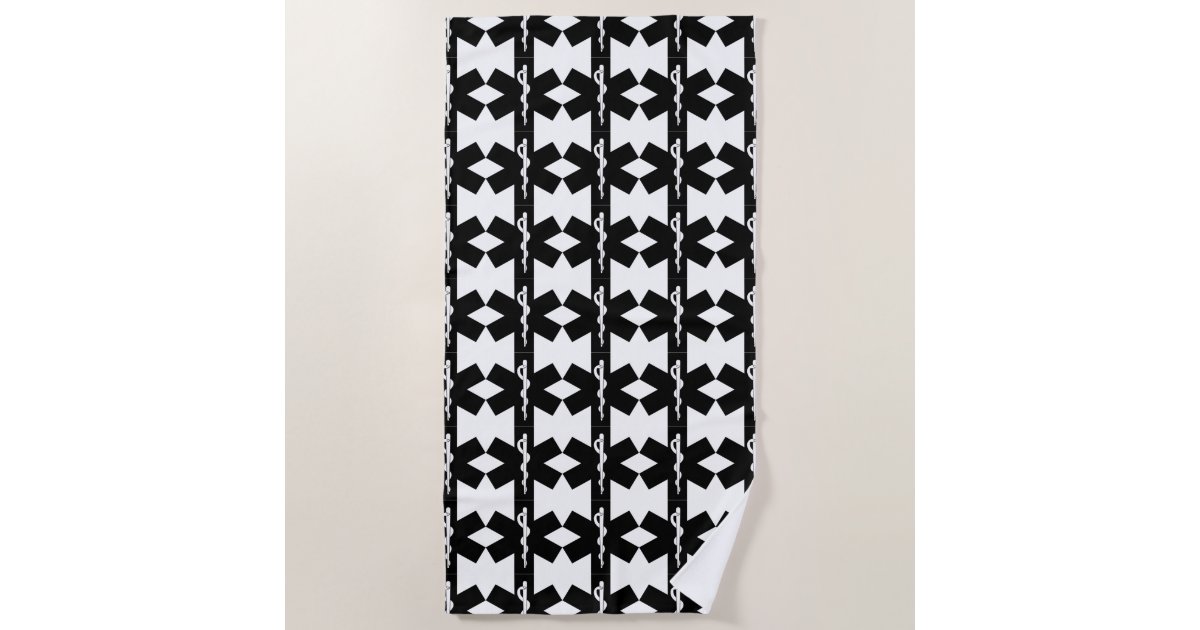 EMS Paramedics and EMT Rescue Logo Beach Towel | Zazzle