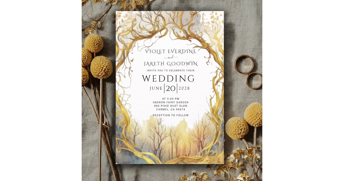 Enchanted Forest Portal Wedding Invitation | Zazzle