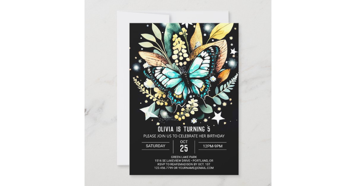 Enchanted Sage Green Birthday Invitation | Zazzle