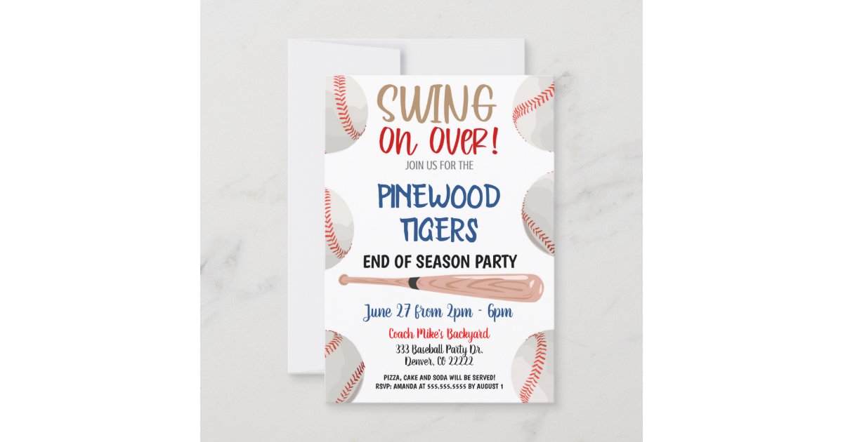 End of Season Baseball Party Invitation | Zazzle