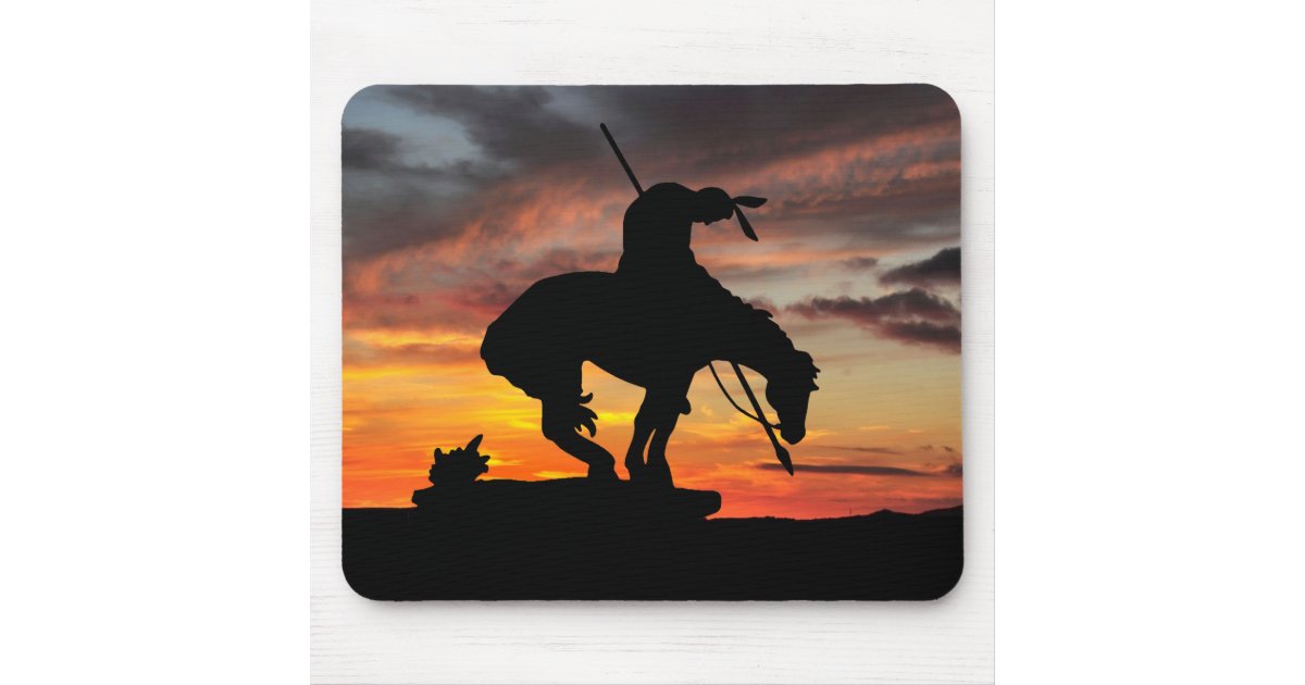 End of the Trail Silhouette With Sunset Mouse Pad | Zazzle