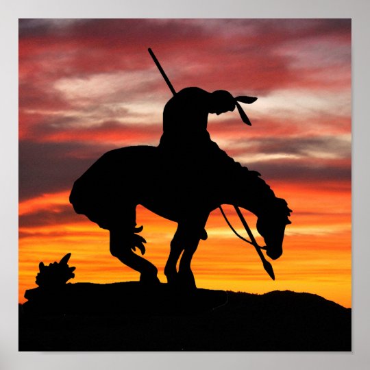 End of the Trail Silhouette With Sunset Poster | Zazzle.co.uk