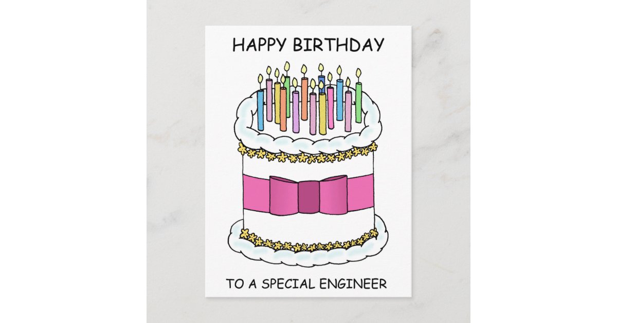 Engineer Happy Birthday Postcard | Zazzle