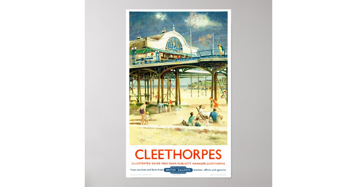 England Cleethorpes Restored Vintage Travel Poster | Zazzle