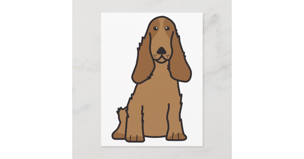 English Cocker Spaniel Dog Cartoon Postcard | Zazzle
