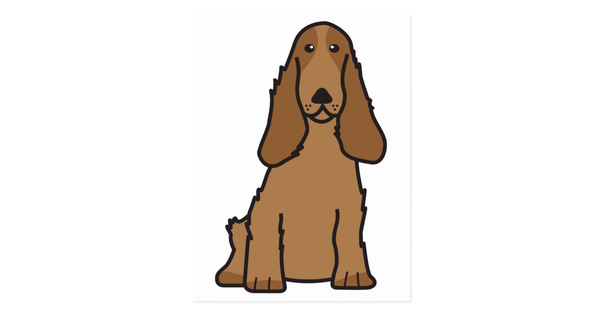 English Cocker Spaniel Dog Cartoon Postcard | Zazzle.co.uk