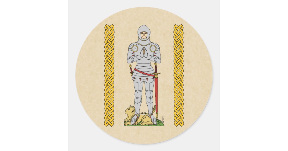 English Mediaeval Knight Circa 1430 Classic Round Sticker | Zazzle