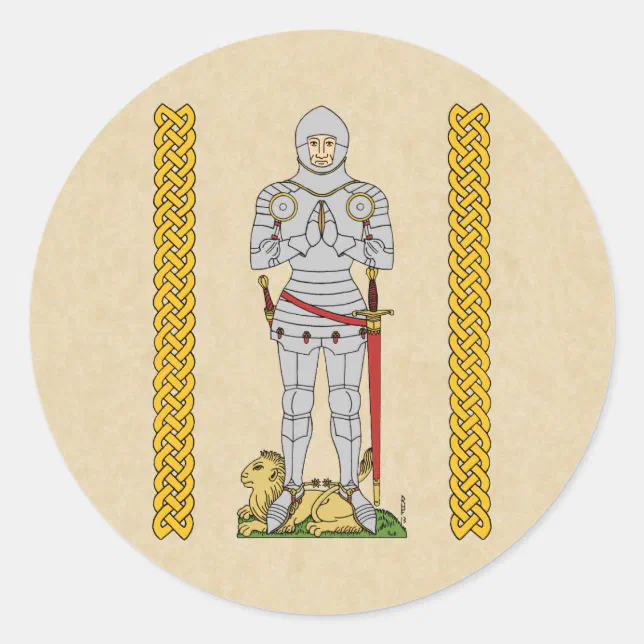English Mediaeval Knight Circa 1430 Classic Round Sticker | Zazzle