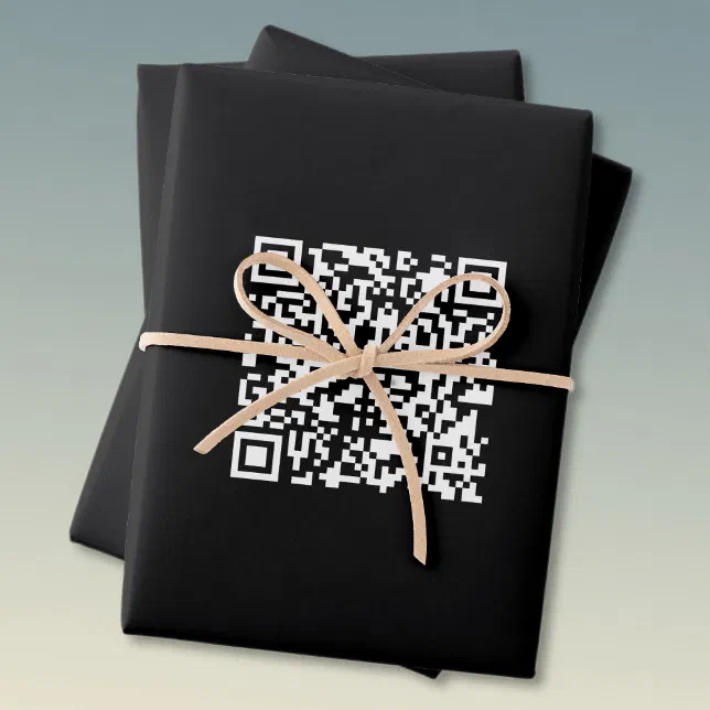 Enter URL & Create Scannable QR Code | Black White Wrapping Paper Sheet ...