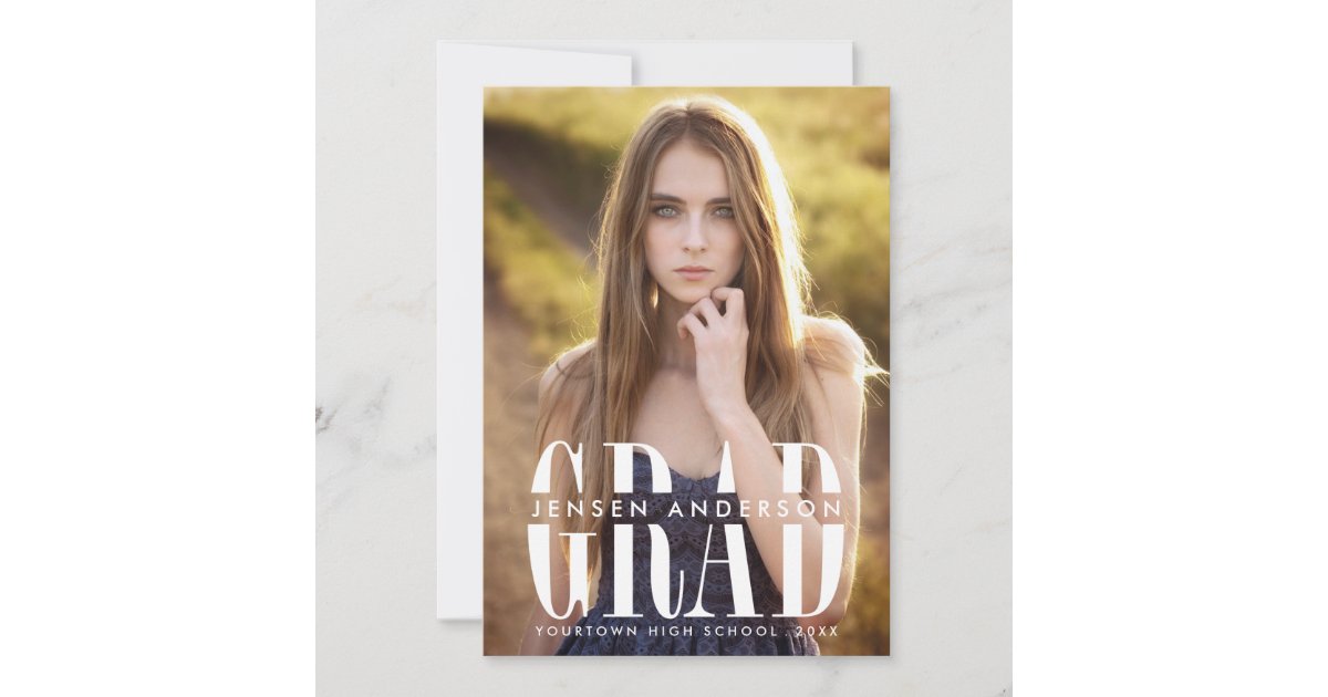 Epic Grad Vertical Photo Graduation Party Invitation | Zazzle