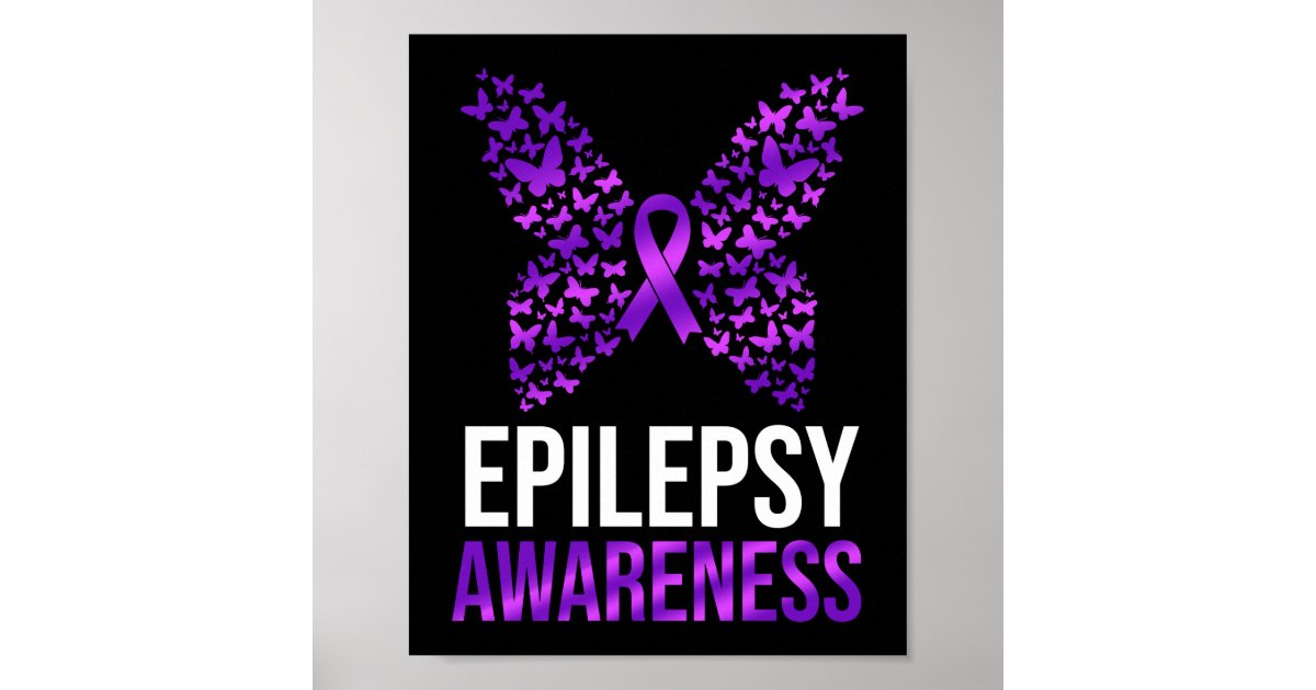 Epilepsy Awareness Butterfly Ribbon Poster | Zazzle