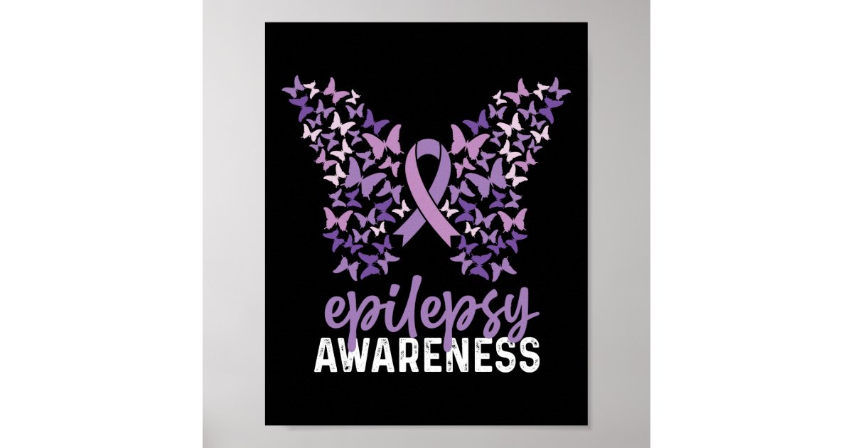 Epilepsy Awareness Butterfly Ribbon Poster | Zazzle
