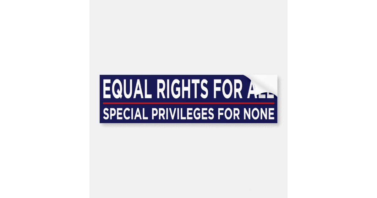 Equal Rights For All Bumper Sticker | Zazzle