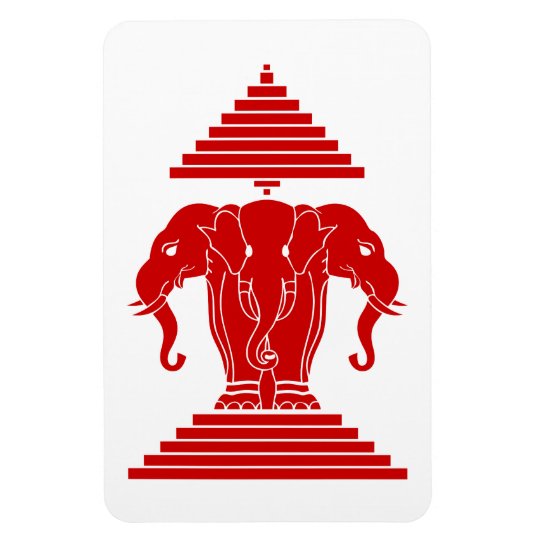 Erawan Three Headed Elephant Lao / Laos Flag Magnet | Zazzle.co.uk