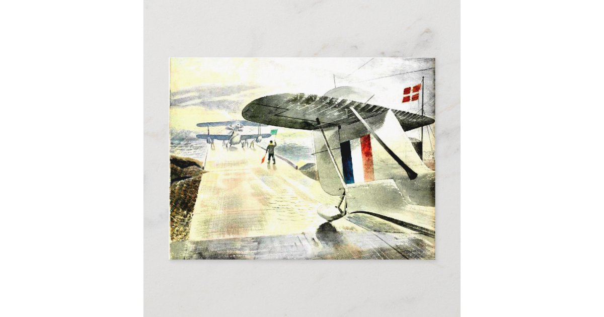 Eric Ravilious art, Walrus Aircraft on Slipway Postcard | Zazzle