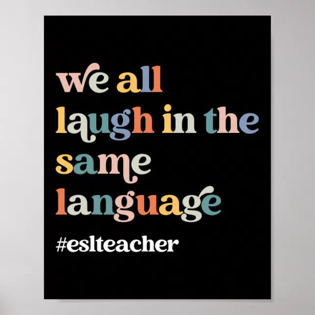 ESL Teacher ESOL Student Cute Retro Back To School Poster | Zazzle