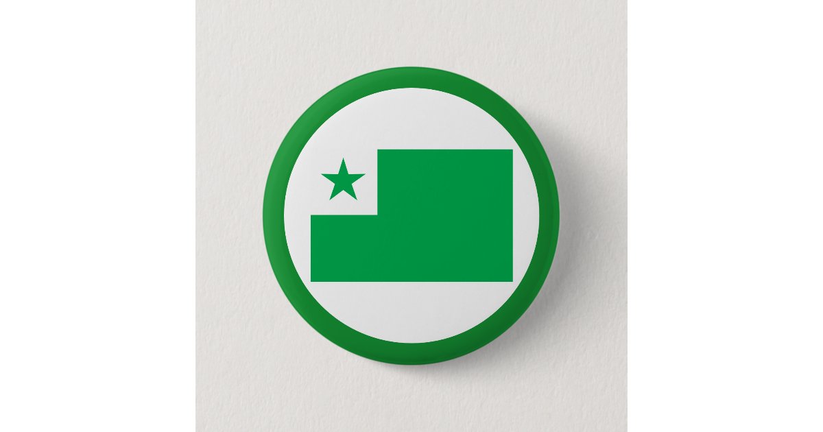 Esperanto flag, 6 cm round badge | Zazzle